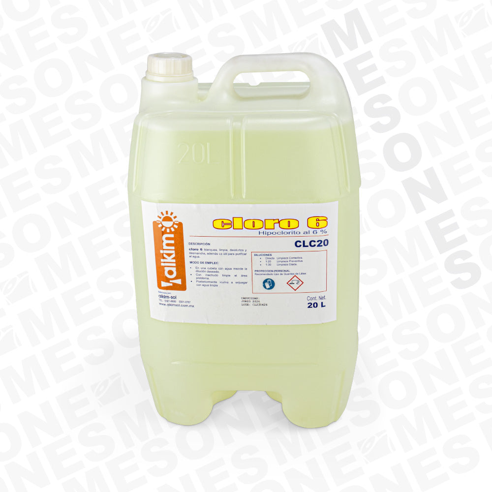 Cloro Alkim 6% - Porrón de 20 Litros – Bodega de Papel Mesones | Tienda ...