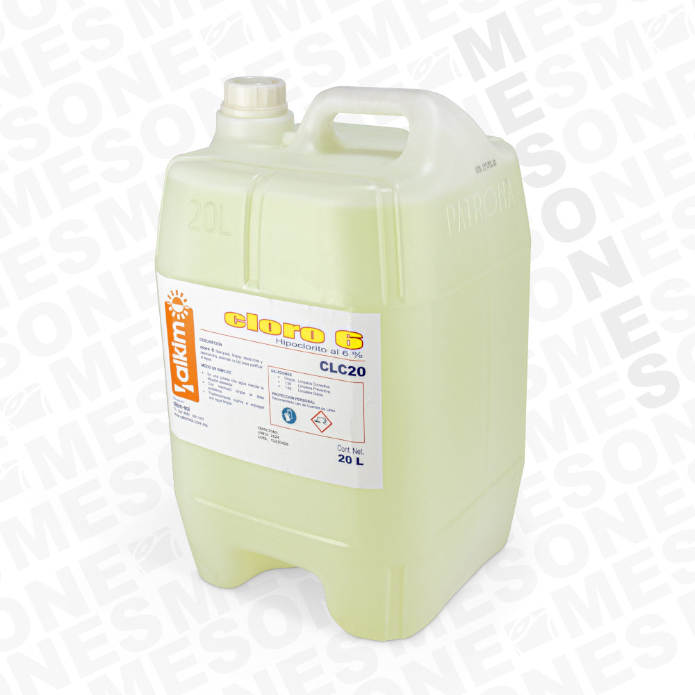 Cloro Alkim 6% - Porrón de 20 Litros – Bodega de Papel Mesones | Tienda ...