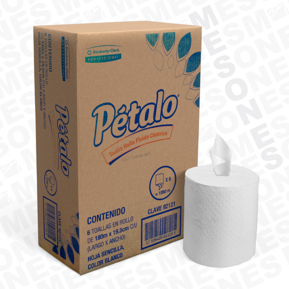 Pétalo Toalla Rollo Fluido Céntrico 180 mts / 6 Rollos 92121 – Bodega ...